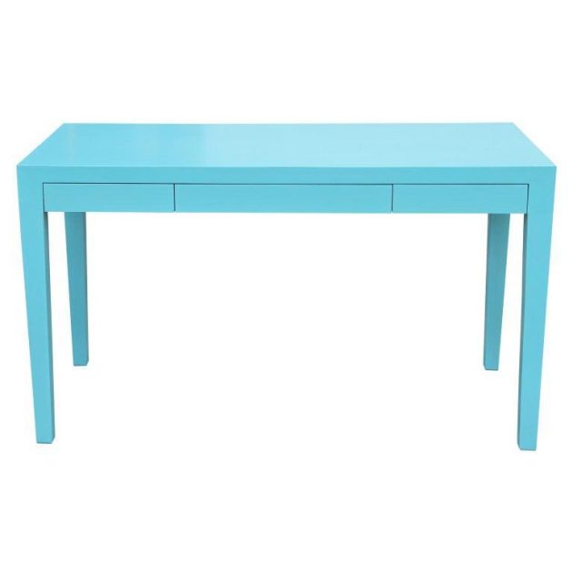 Light Blue Custom Modern Three Drawer Light Blue Writing Desk