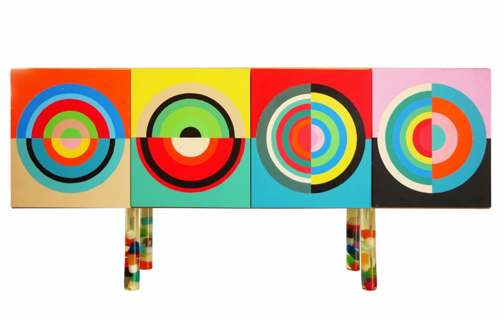 Colorful Custom Target Abstract Contemporary Sideboard