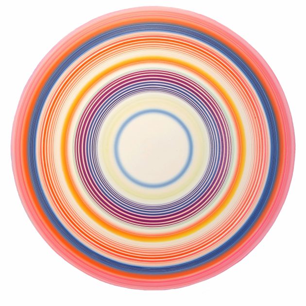 "Paris" Contemporary Colorful Concentric Circle Abstract Painting 2022