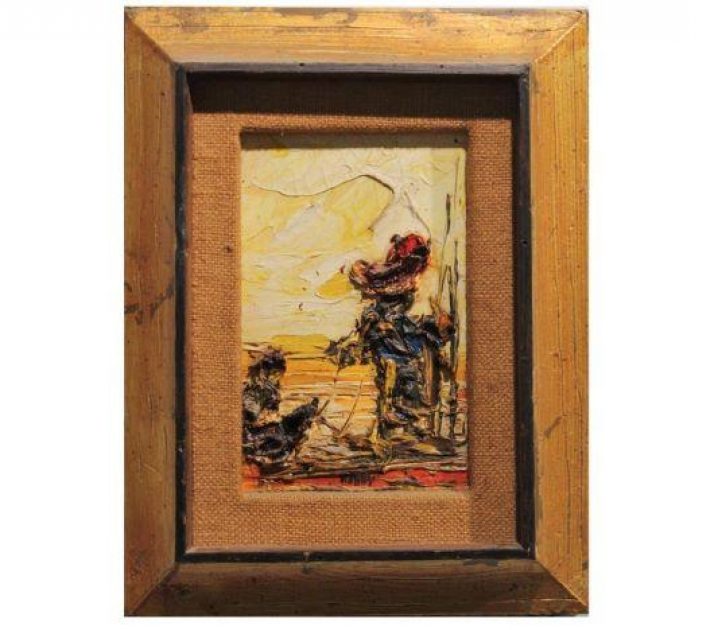 Jim Rabby - Yellow Toned Small Scale Textured Landscape, 1969