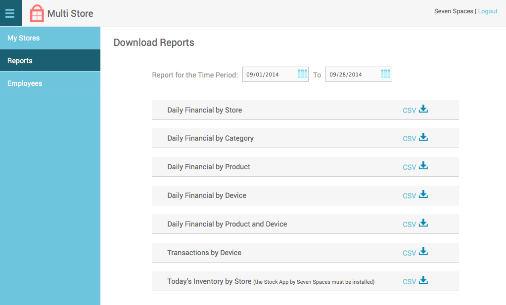 Access Reports from all your Stores – Support