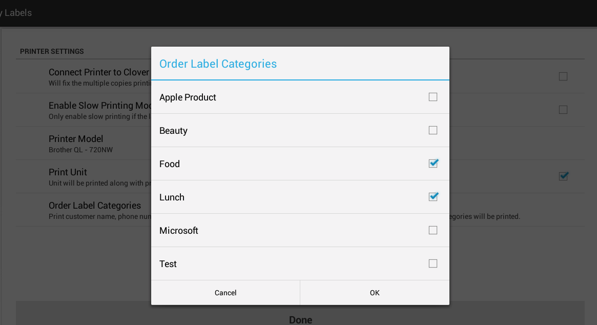 Order Labels Setup – Support