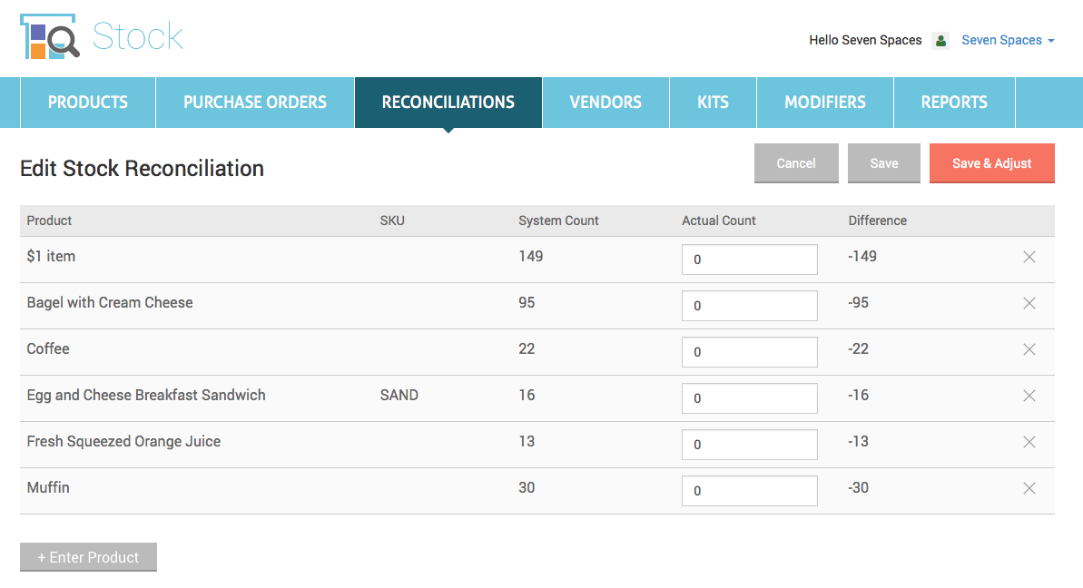 Stock Reconciliation – Support