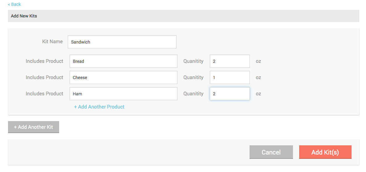Track Inventory by ingredients (Kit) – Support
