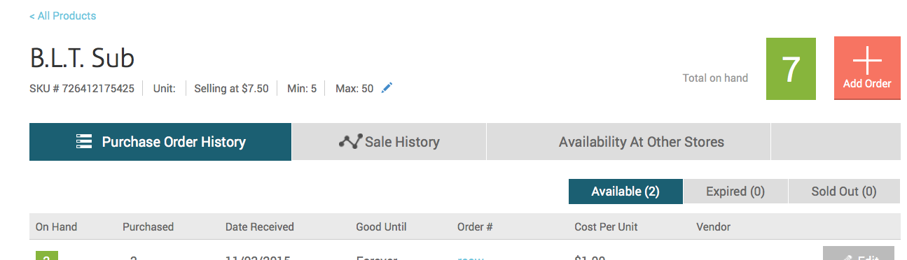 Stock Level and Order Guide – Support