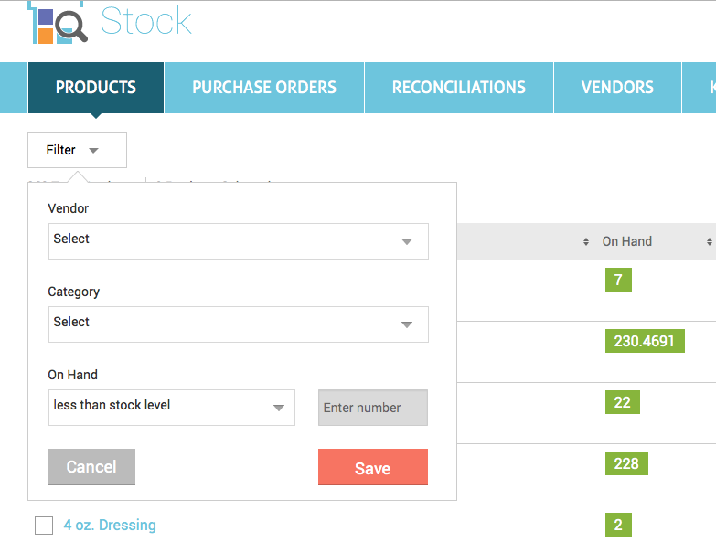 Stock Level and Order Guide – Support