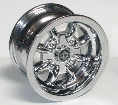 10"x6" Chrome Minilite-style Wheel (SWT0124C) | Seven Classic Mini Parts