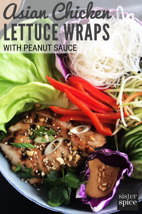 Chicken Lettuce Wraps, Asian Style with Peanut Sauce | Sister Spice
