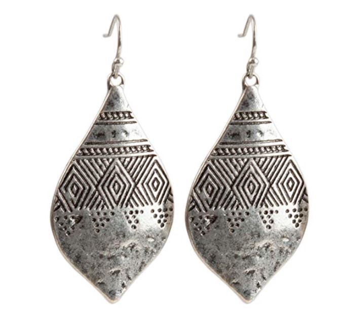 SoltekOnline: Aretes Bohemios Color Plata Martillados y Grabados