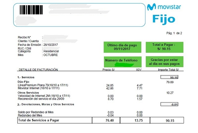 Movistar recibo, pago más por menos - Perú Hardware