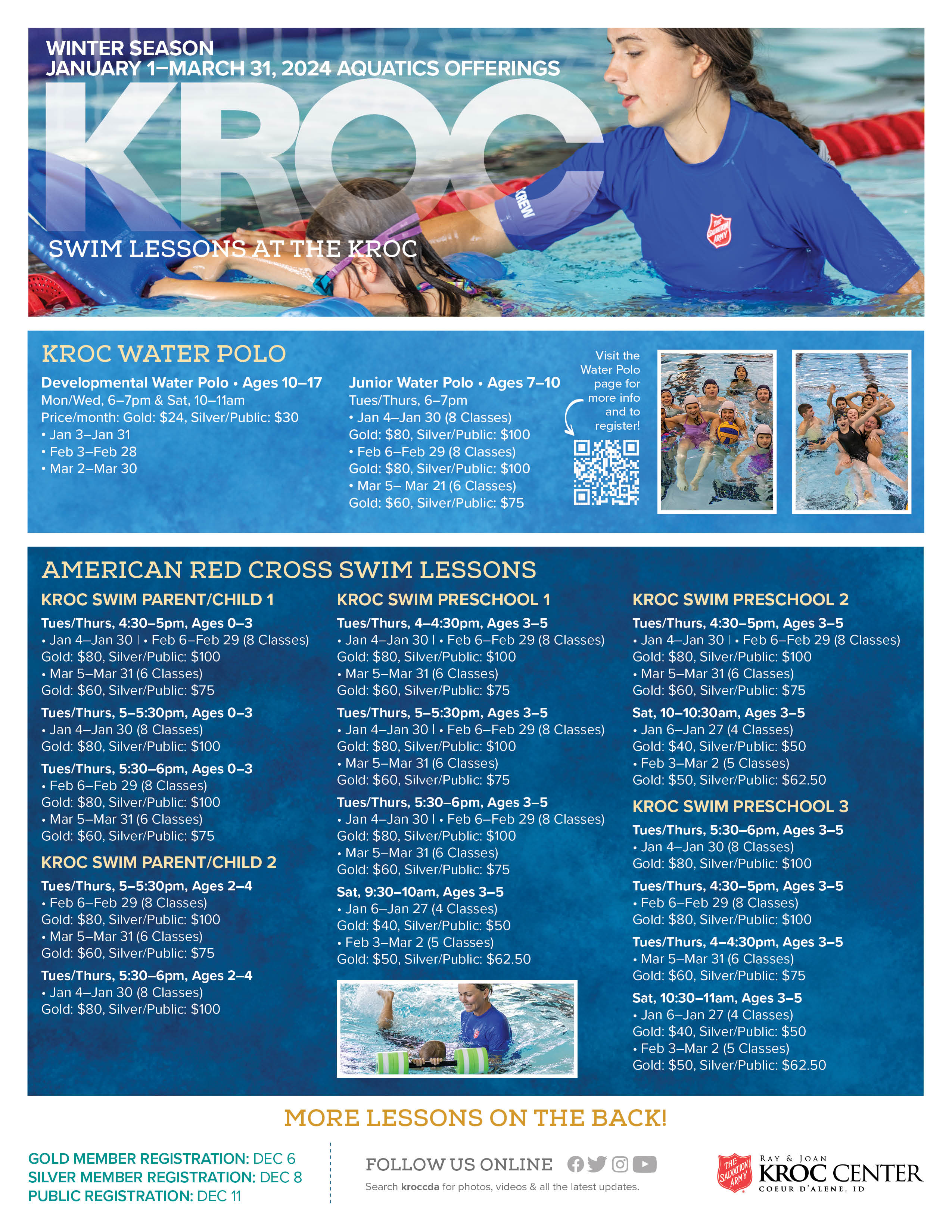 Swim Lessons - The Salvation Army Kroc Center - Coeur d'Alene, Idaho