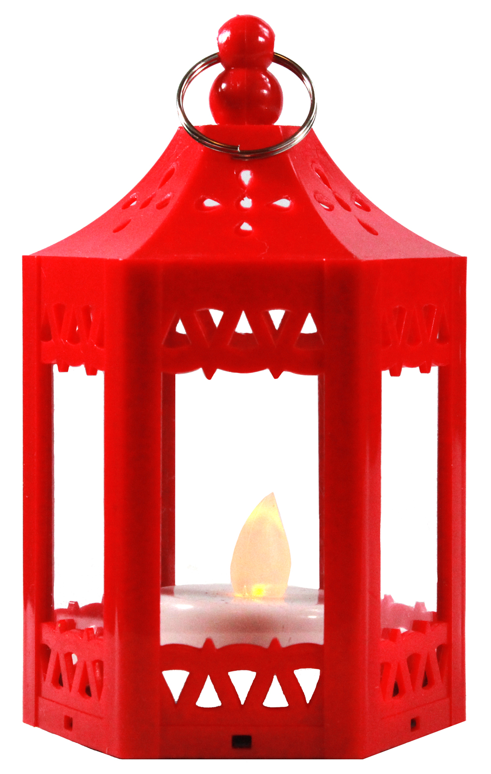 6pc Mini Red LED Candle Lanterns