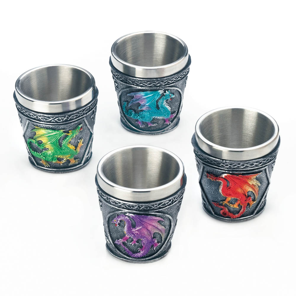 Wholesale Mythical Dragons Shot Glass Set Of 4 - Buy Wholesale Dragon Gifts